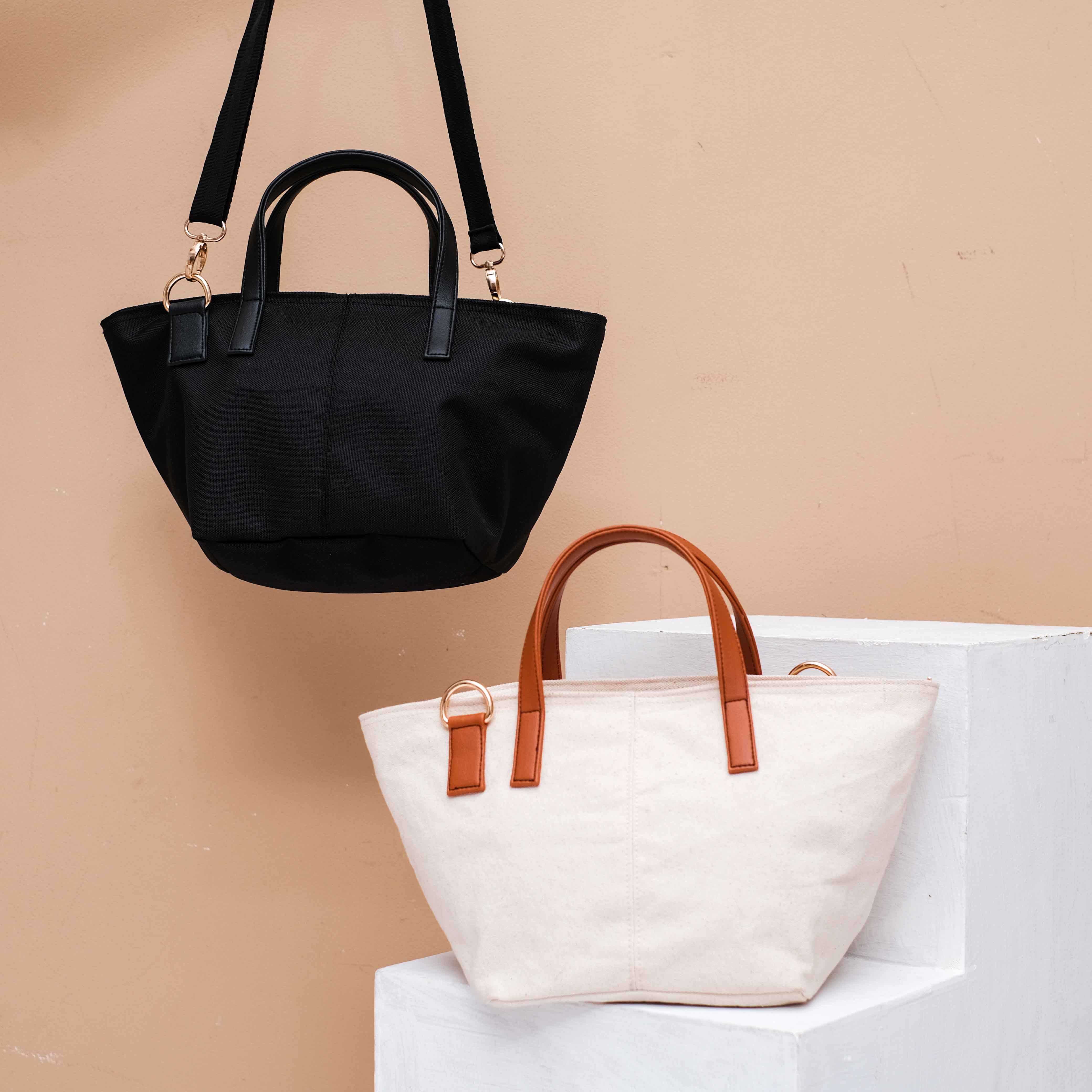 Jual KRUKURI - Tas Wanita Tote Bag Kekinian Kerja Kanvas Resleting Mini ...