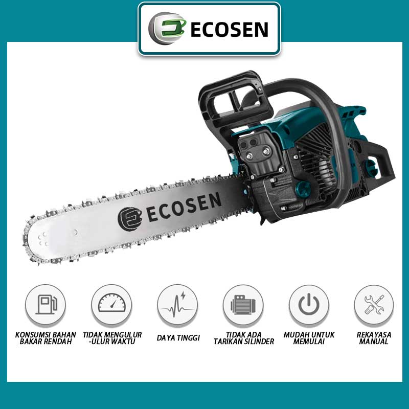 Jual ECOSEN Mesin Potong Kayu 58CC 20" Chainsaw 2Tak Gergaji Potong Pohon Kayu Gergaji Mesin ...