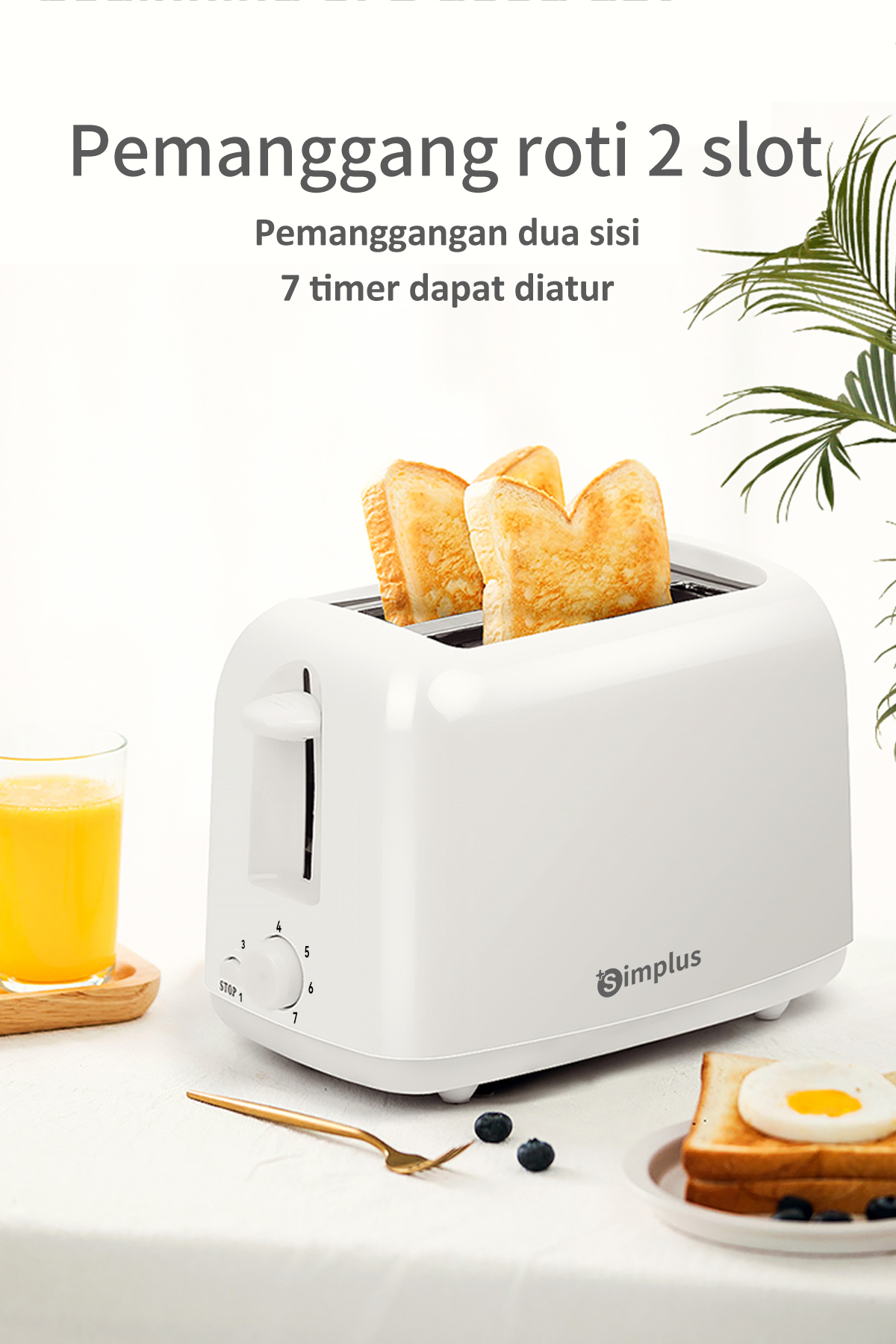 Jual INSSA X Simplus Toaster Pemanggang Roti 2 Slot bakar listrik Multifungsi Toaster Mini ...