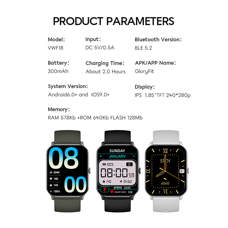 Jual VIVAN Smartwatch VWF18 | Waterproof IP68 | 100+ Sports Mode ...