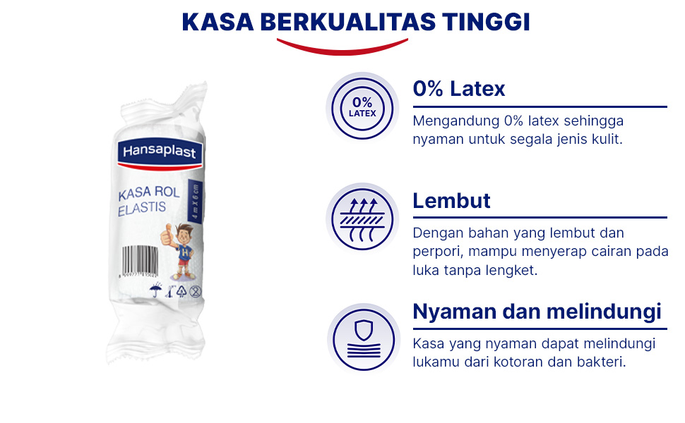 Jual HANSAPLAST Perban Steril Kasa Roll Elastis isi 1 P3K Kain Kasa ...