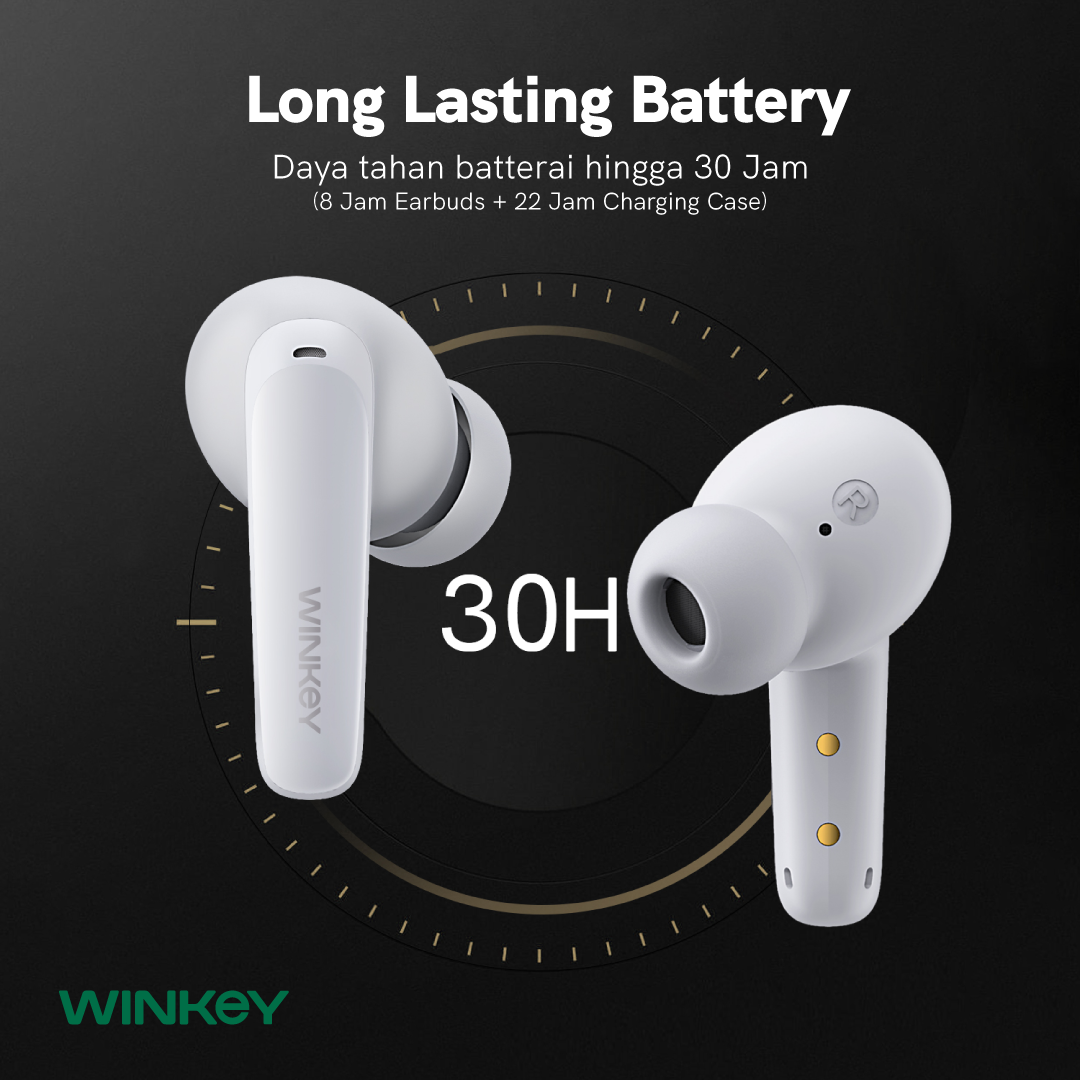 Jual WINKEY TWS Bluetooth Earphone Soundwave ENC Low Latency - WIE26 | Shopee Indonesia