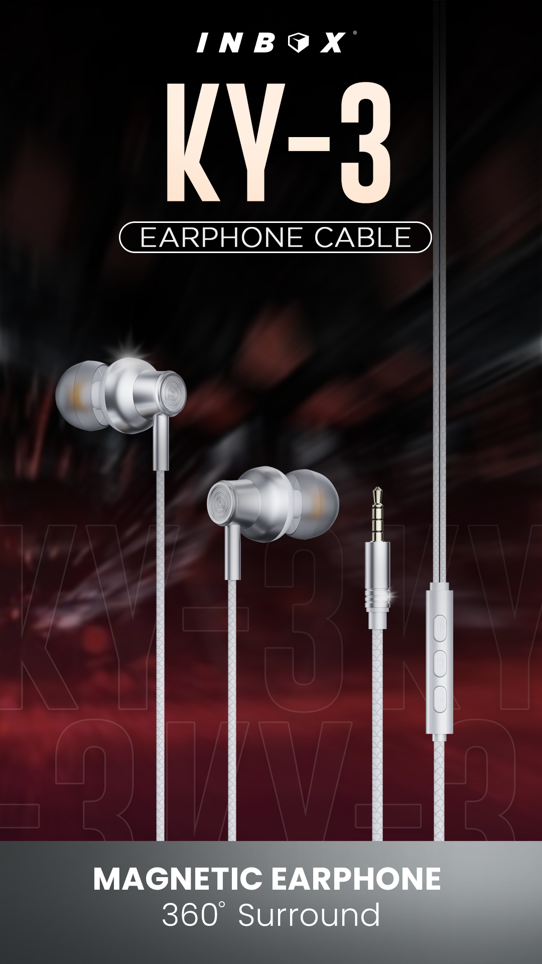Jual Inbox KY-3 Headset Earphone Magnetic Extra Bass 3.5mm dengan ...