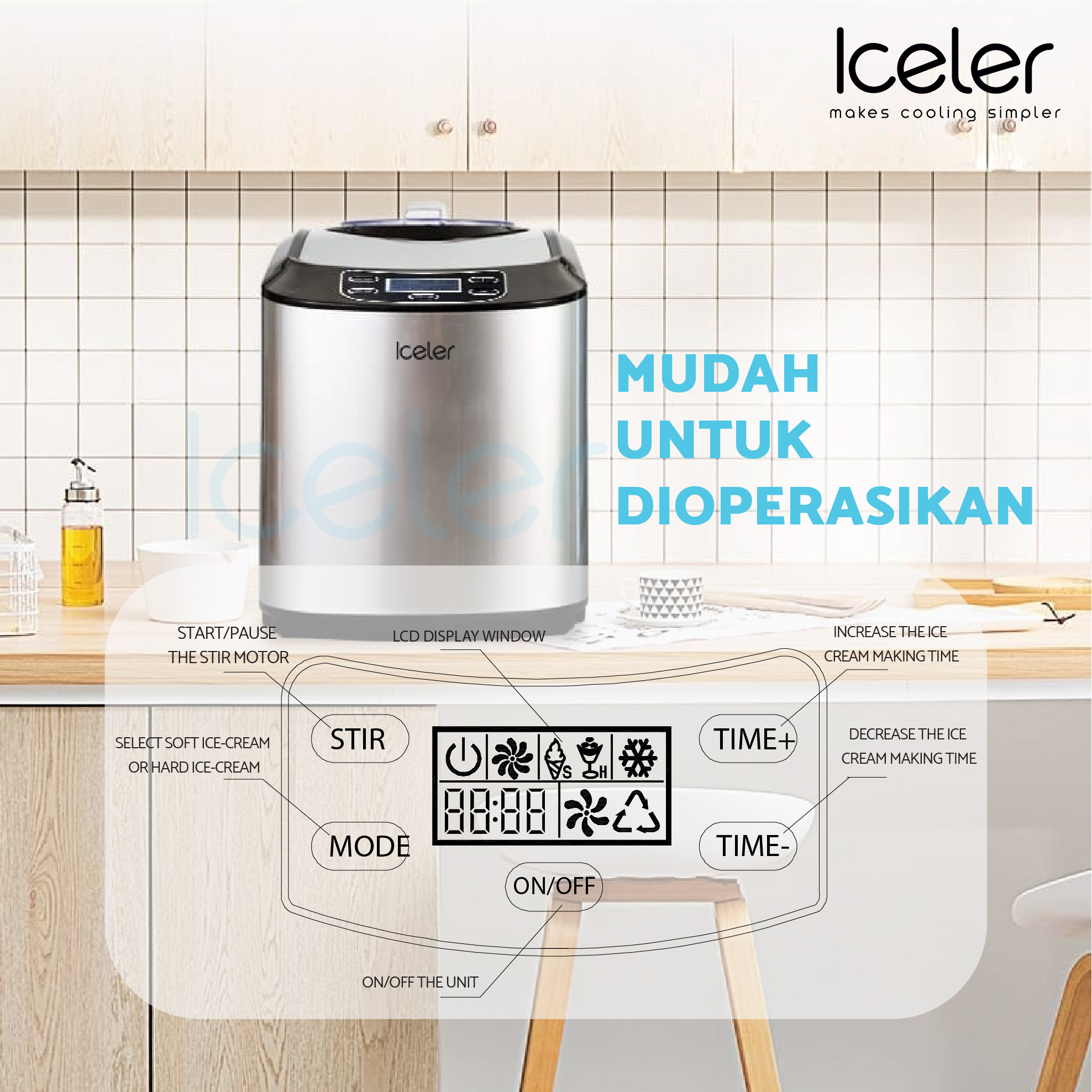 Jual Iceler Ice Cream Maker / Mesin Pembuat Es krim dan Gelato | Shopee ...