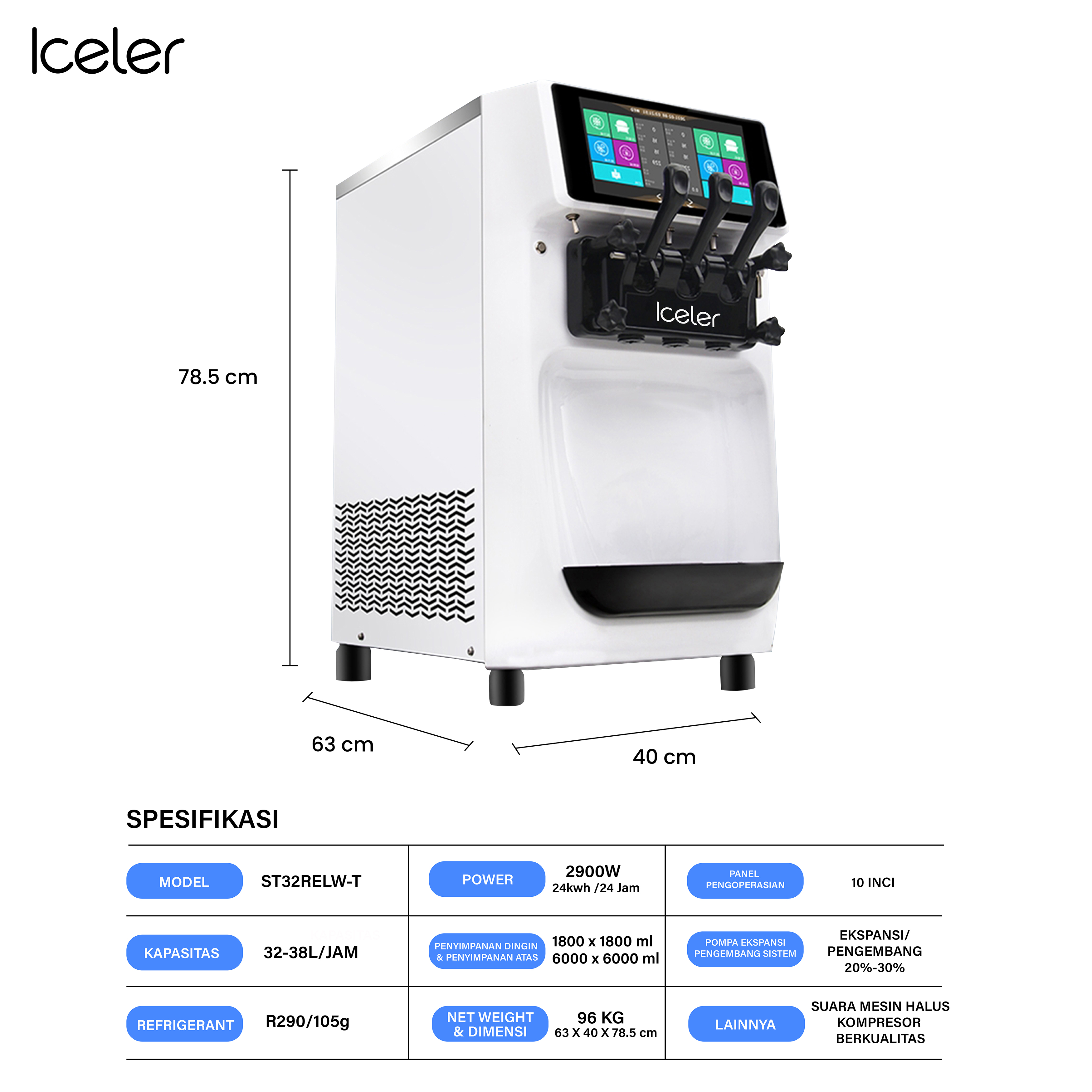 Jual Mesin Soft Es Krim Iceler Ice Cream Machine 3 Tuas 2 Sistem ...