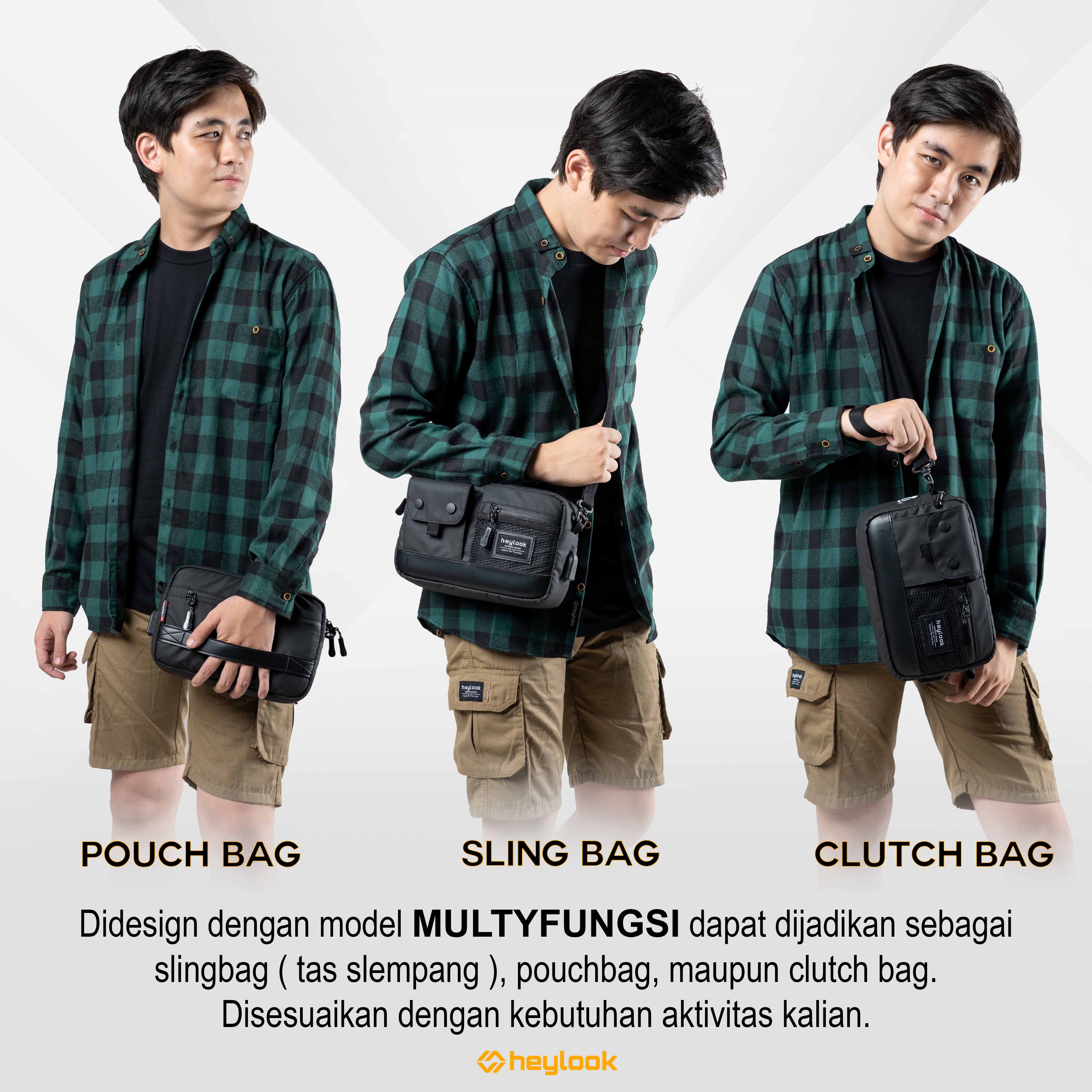 Jual HEYLOOK - Sling Bag AXTON Multyfungsi 3 in 1 Hand Bag Kulit Anti ...