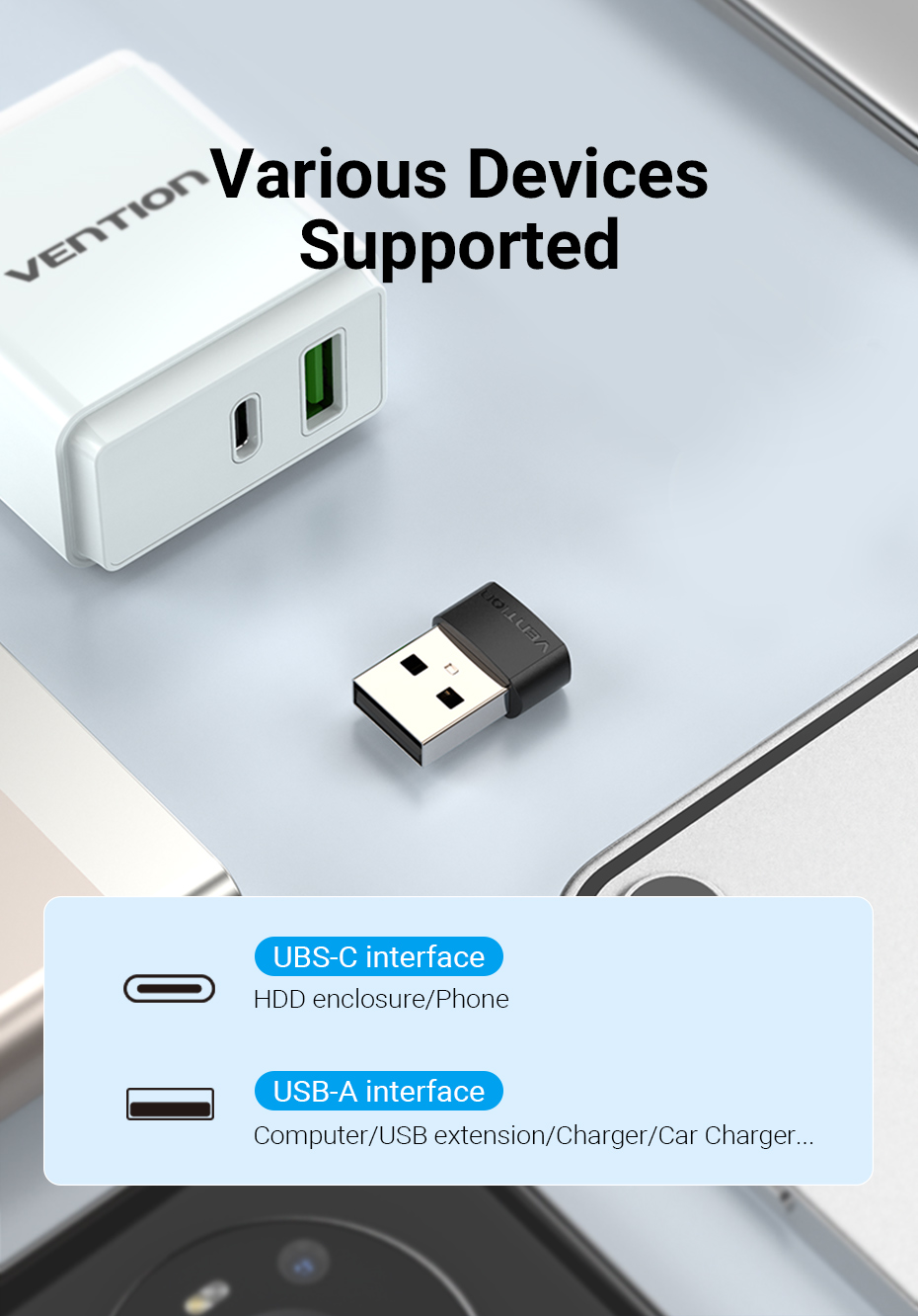 Jual VENTION USB A Male to USB C Female Adapter Converter | Shopee ...