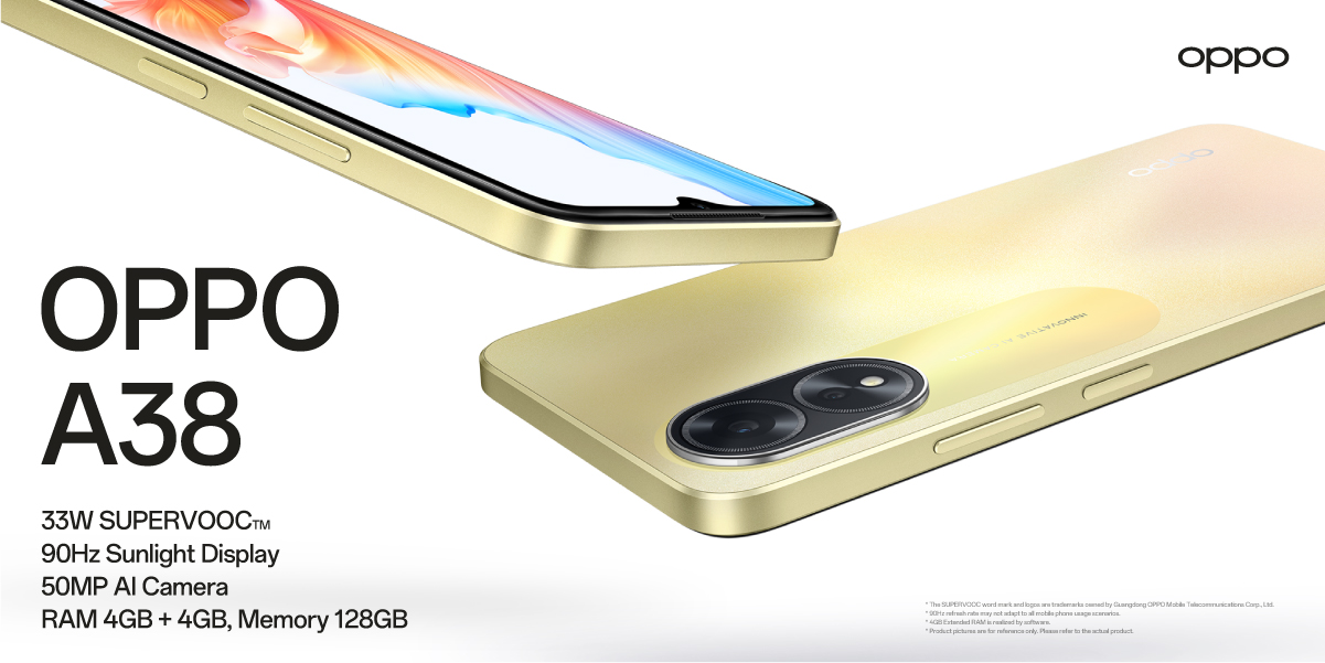Jual [NEW] OPPO A38 4/128GB & 6/128GB [5000mAh SUPERVOOC 33W, 90Hz Sunlight DIsplay, 50MP AI ...