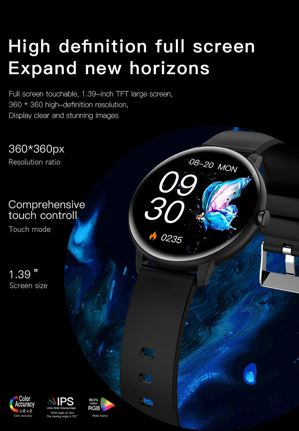 Jual Aolon Huafit GTR Mini Smart Watch | Bluetooth Call | DIY Wallpaper ...