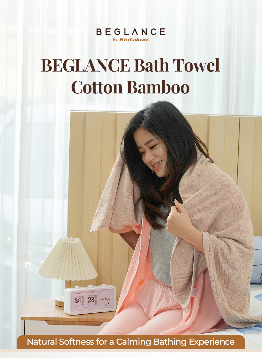 Jual KINTAKUN BEGLANCE Bamboo Cotton Bath Towel / Handuk Mandi Serat Bambu Dewasa Azalea 70x140 ...