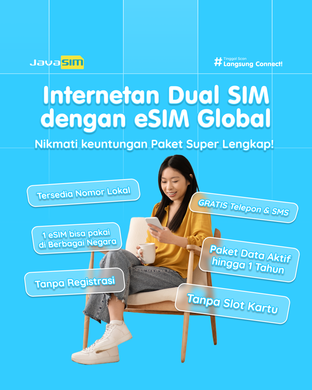 Jual JavaESIM eSIM Global 130 Countries Data Only - 7 Days - 1GB | Shopee Indonesia
