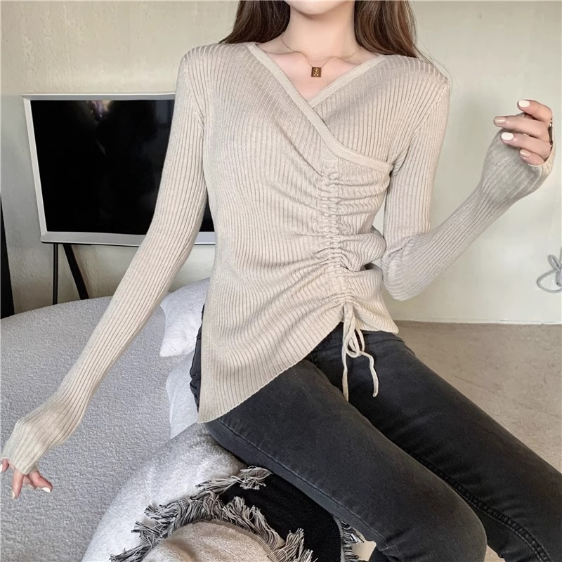 Jual Newlan ZZ088 Knit Top Atasan Wanita - Korean Top - Baju Wanita Lengan Panjang - Blouse Rib ...