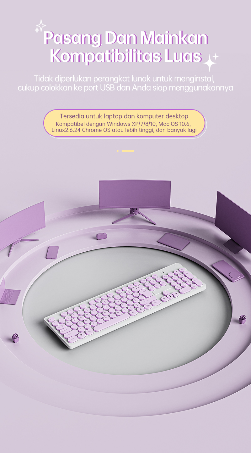 Jual KIVEE keyboard wireless mechanical gaming 104 keys 2.4GHz Lucu ...