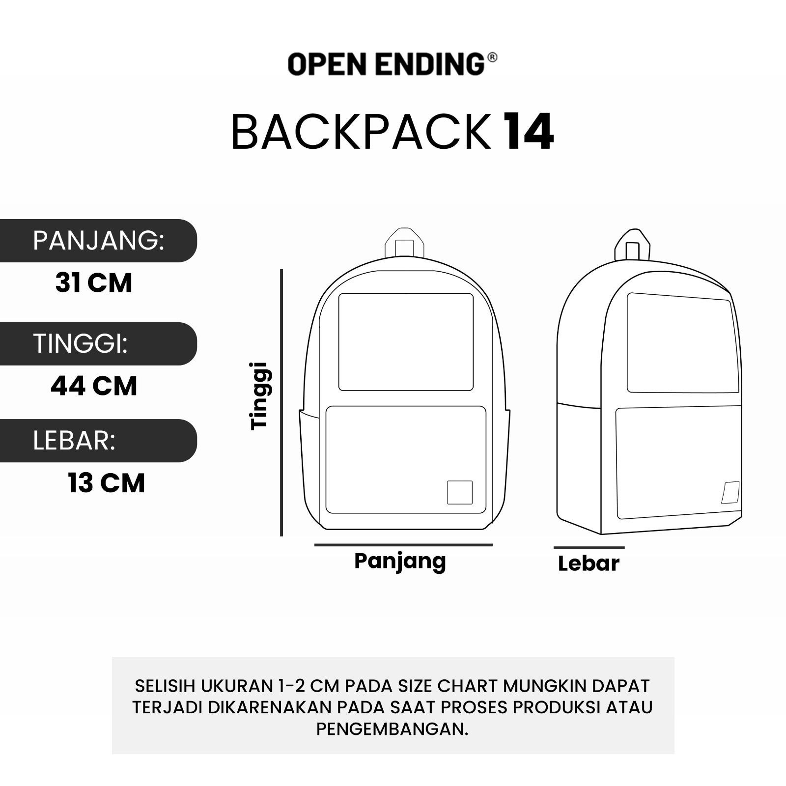 Jual Open Ending Tas Ransel Sekolah Premium Backpack With 2 Front ...
