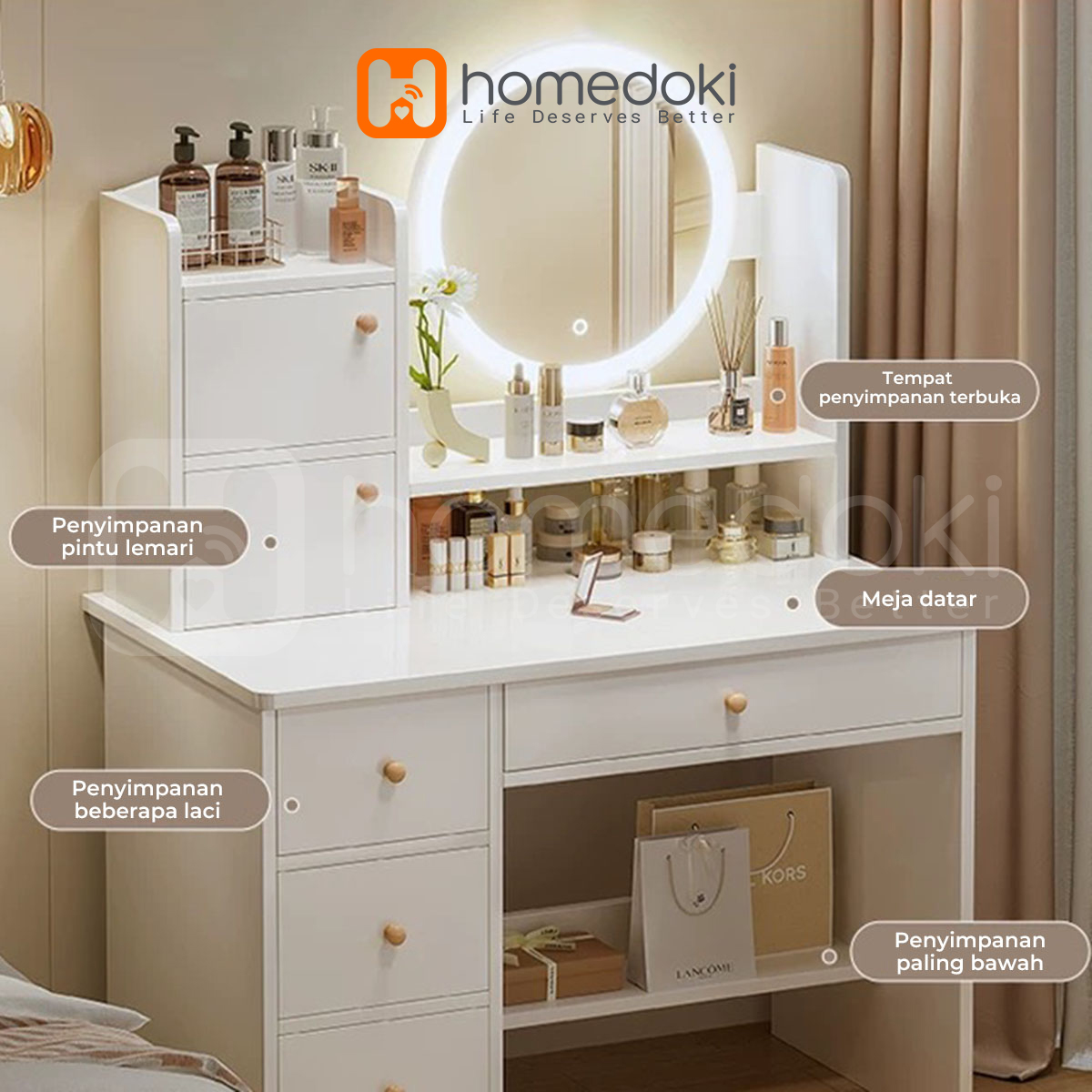 Jual Homedoki Meja Rias Minimalis/Meja Rias Led/Meja Rias Lampu/Meja ...