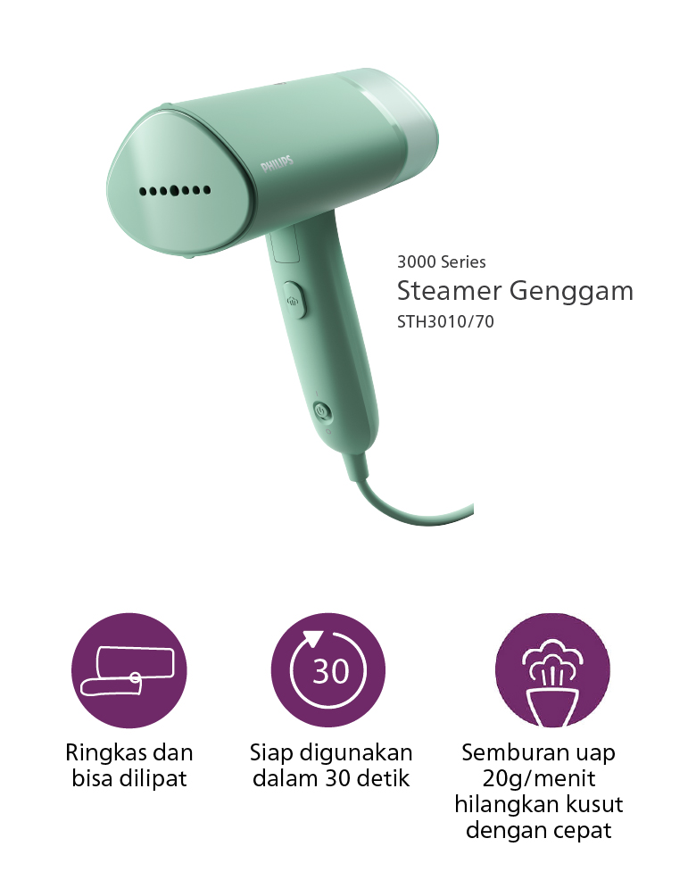 Jual Philips Handheld Steamer STH3010/70 Hijau - Setrika Uap Philips ...