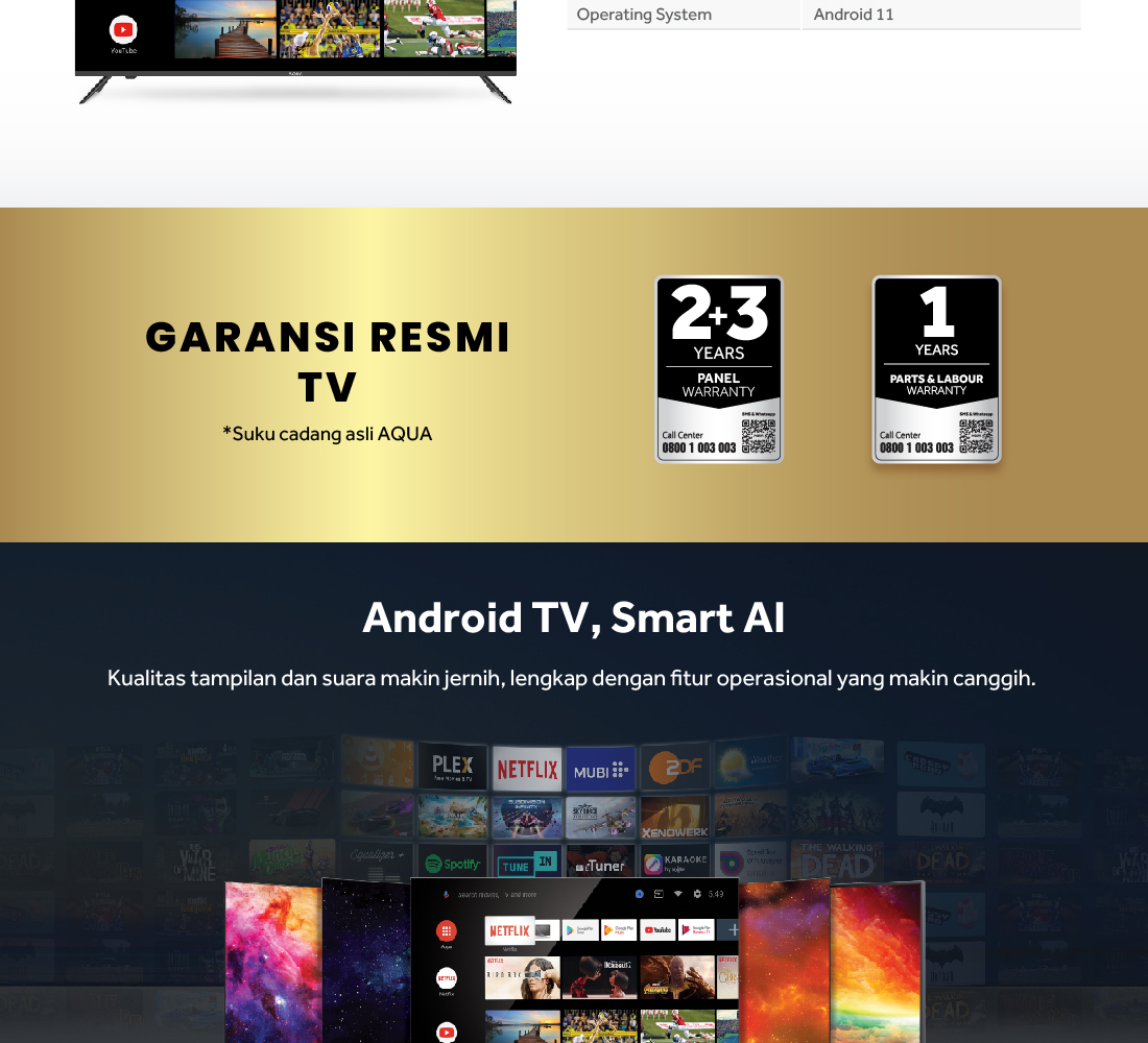 Jual AQUA Elektronik TV 32 inch AQT32K701A - 32 Inch Smart TV Android - HD - Google Play ...