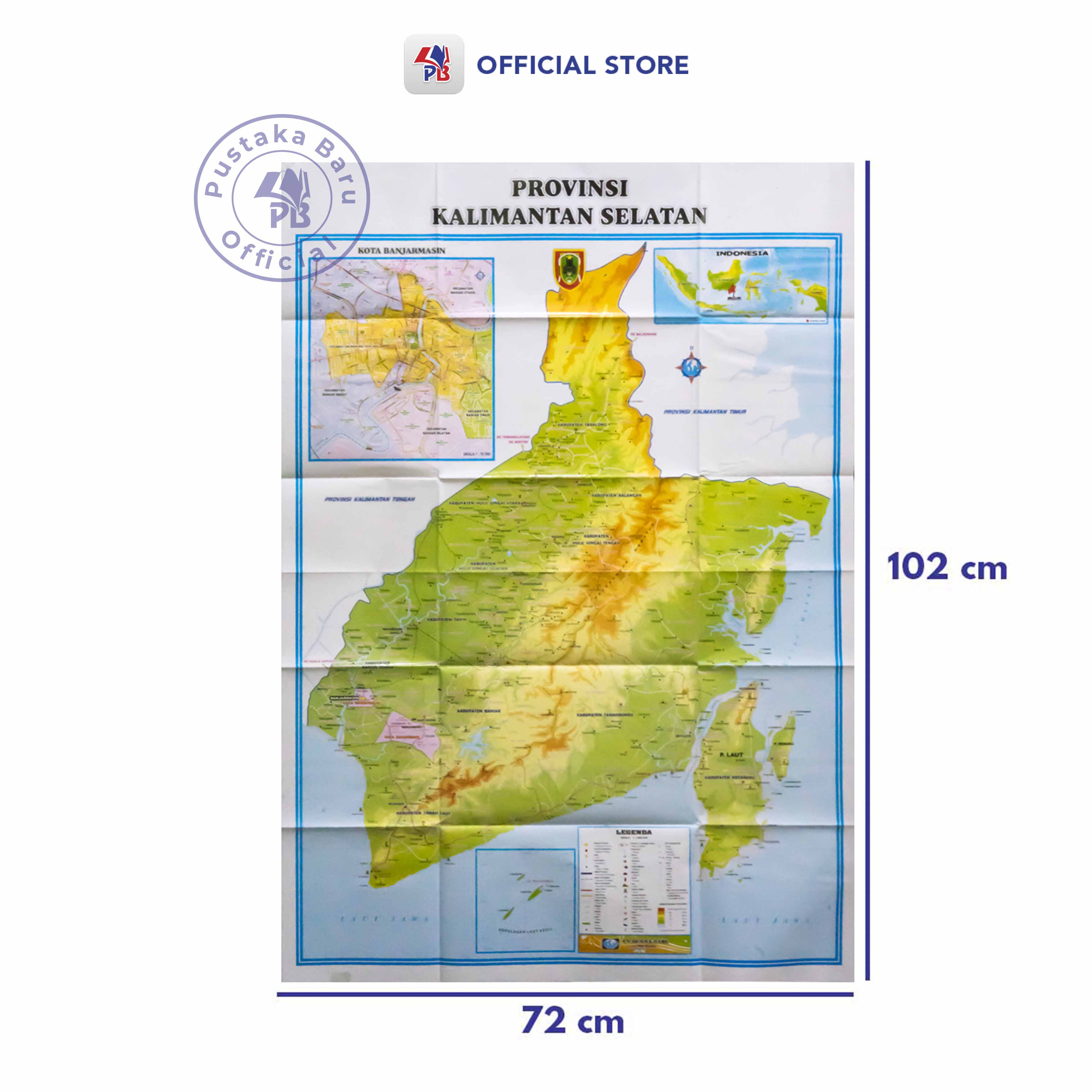 Jual Peta Provinsi Kalimantan Selatan / Peta Lipat Lembaran Provinsi ...