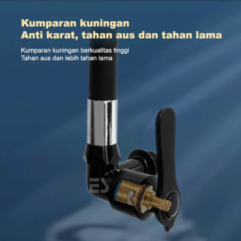 Jual [Spesial Live] ES Kran Angsa Fleksibel Kran Cuci Piring Hitam Kran ...