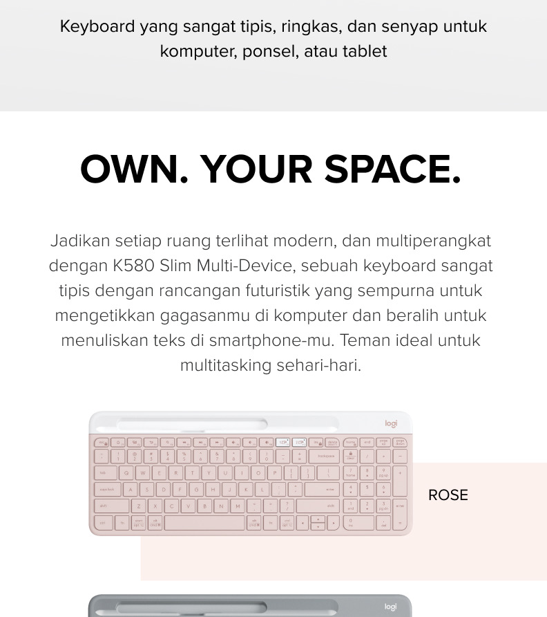 Jual Logitech K580 Keyboard Slim Multi-Device for Windows, Mac, iOS, Android, Apple, iPad ...