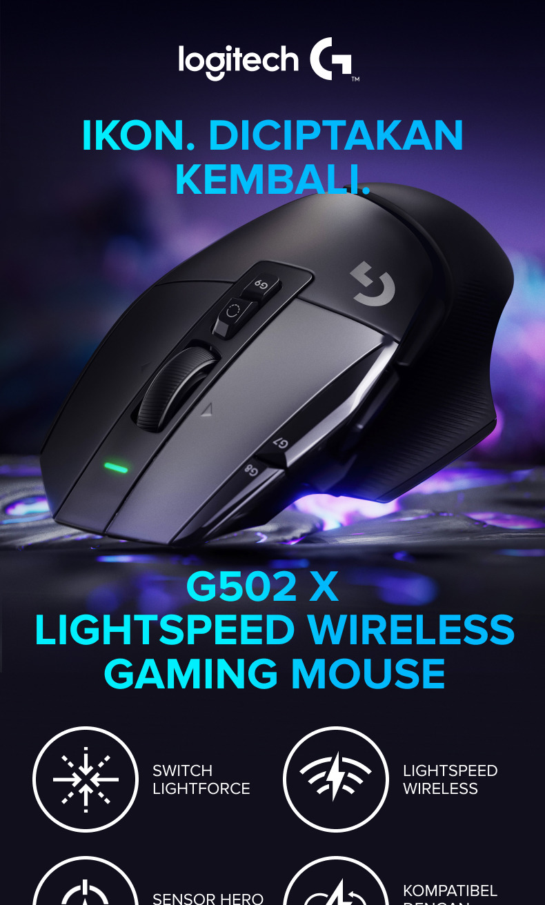 Jual Logitech G502 X LIGHTSPEED HERO High DPI Performance Mouse Gaming Wireless | Shopee Indonesia