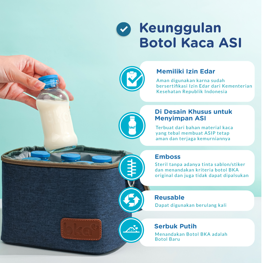Jual Botol ASI Kaca BKA isi 4 Pcs | Sertifikasi KEMENKES RI | Botol ...