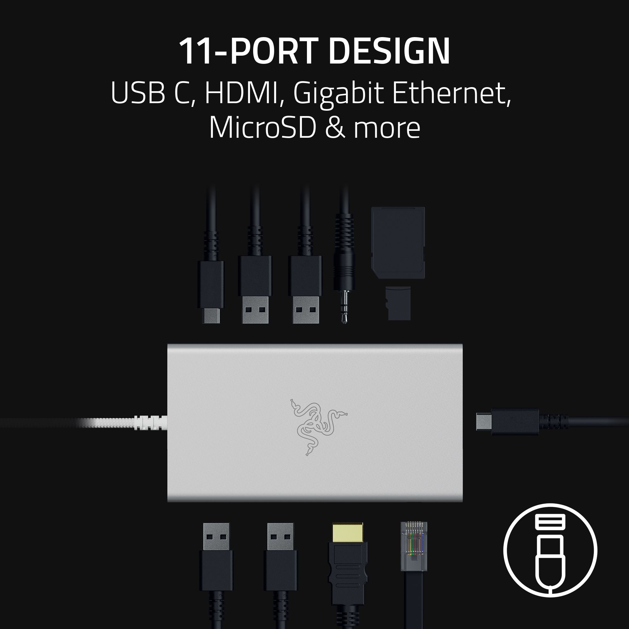 Jual Razer USB-C Dock - Mercury White - 11 Port USB-C Dock | Shopee ...