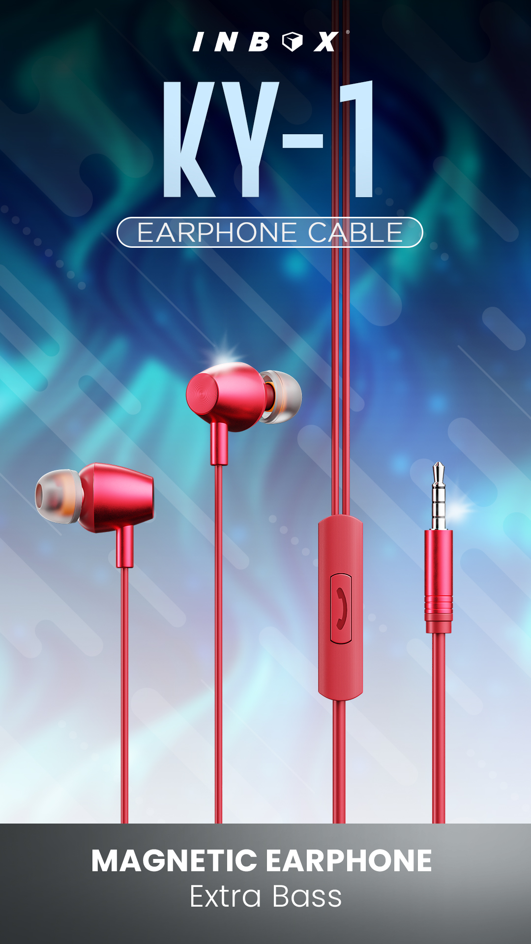 Jual Inbox KY-1 Headset Earphone Magnetic Extra Bass 3.5mm dengan ...