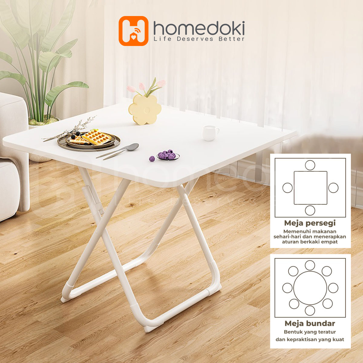 Jual Homedoki Meja Makan Lipat/Meja Makan/Meja Lipat/Meja Makan Serbaguna/Meja Makan Portable ...