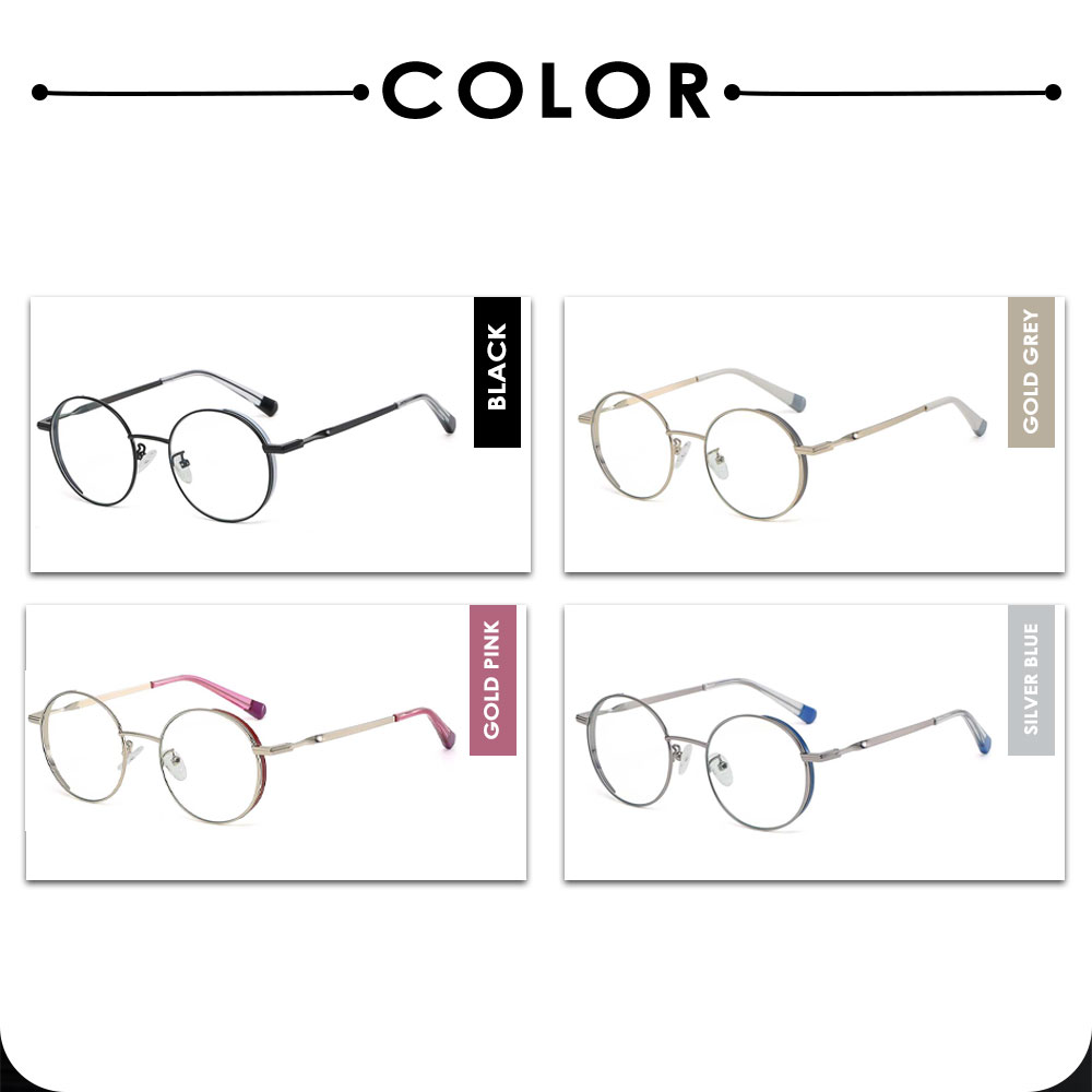 Jual Seeouo Kacamata Antiradiasi Blueray Model Bulat Retro Stylish Frame Bahan Metal Fashion ...