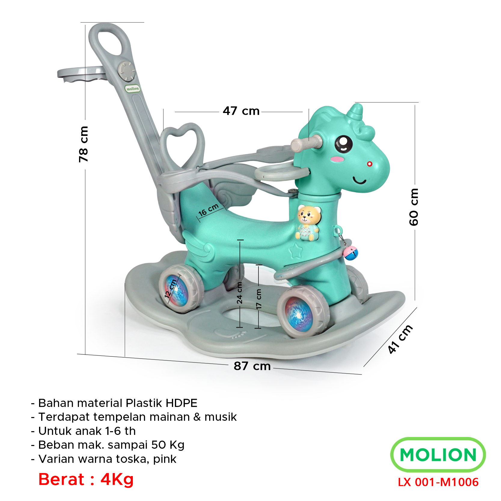 Jual Mainan SNI Kuda Kudaan 4in1 Mainan Anak Jungkat Jungkit Rocking ...
