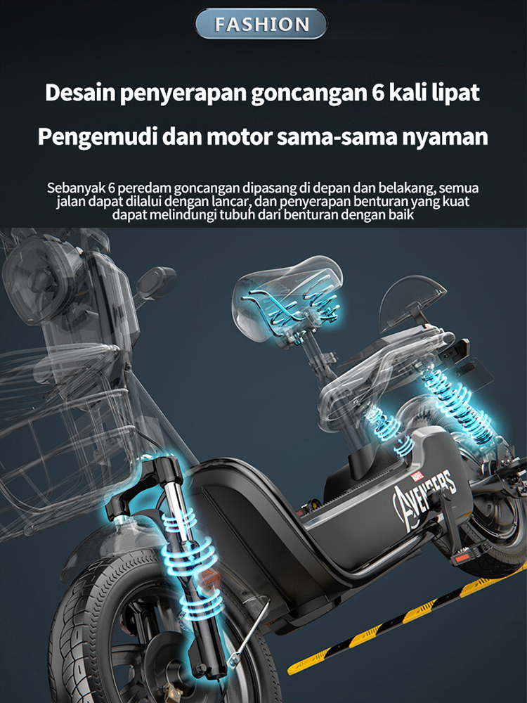 Jual Sepeda Listrik City 500 Watt Sepeda Motor 48V/12AH Sepeda Listrik ...