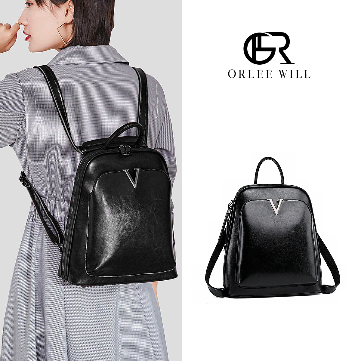 Jual ORLEE WILL Tas Ransel Wanita Kulit Asli Backpack Wanita Kulit ...