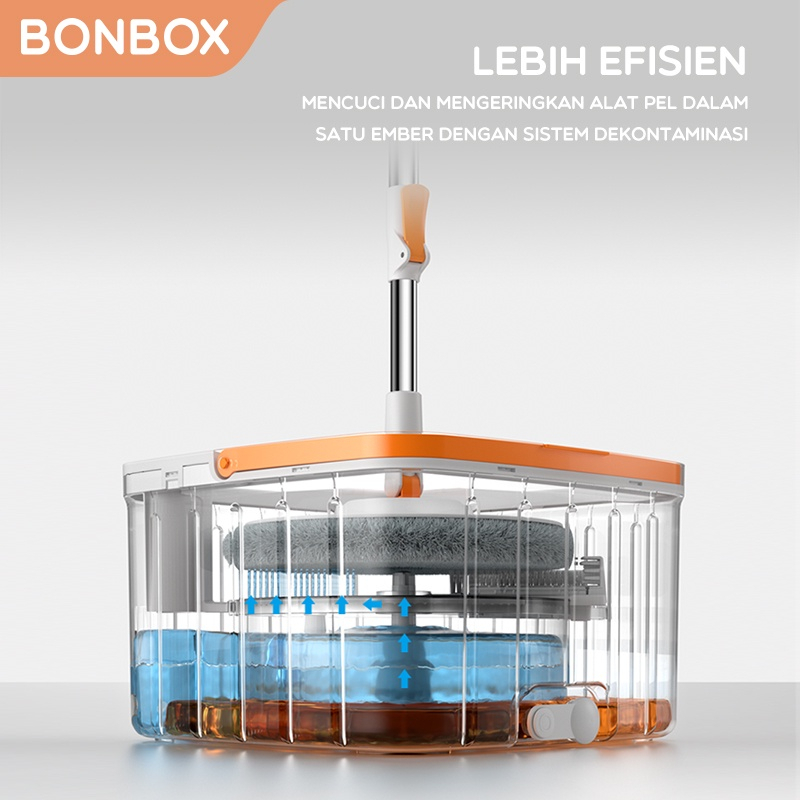 Jual [VOUCHER 4K] Bonbox Mop 2-in-1 Pel Lantai Membersih Hingga 360 Derajat Efisien Serat Pel ...