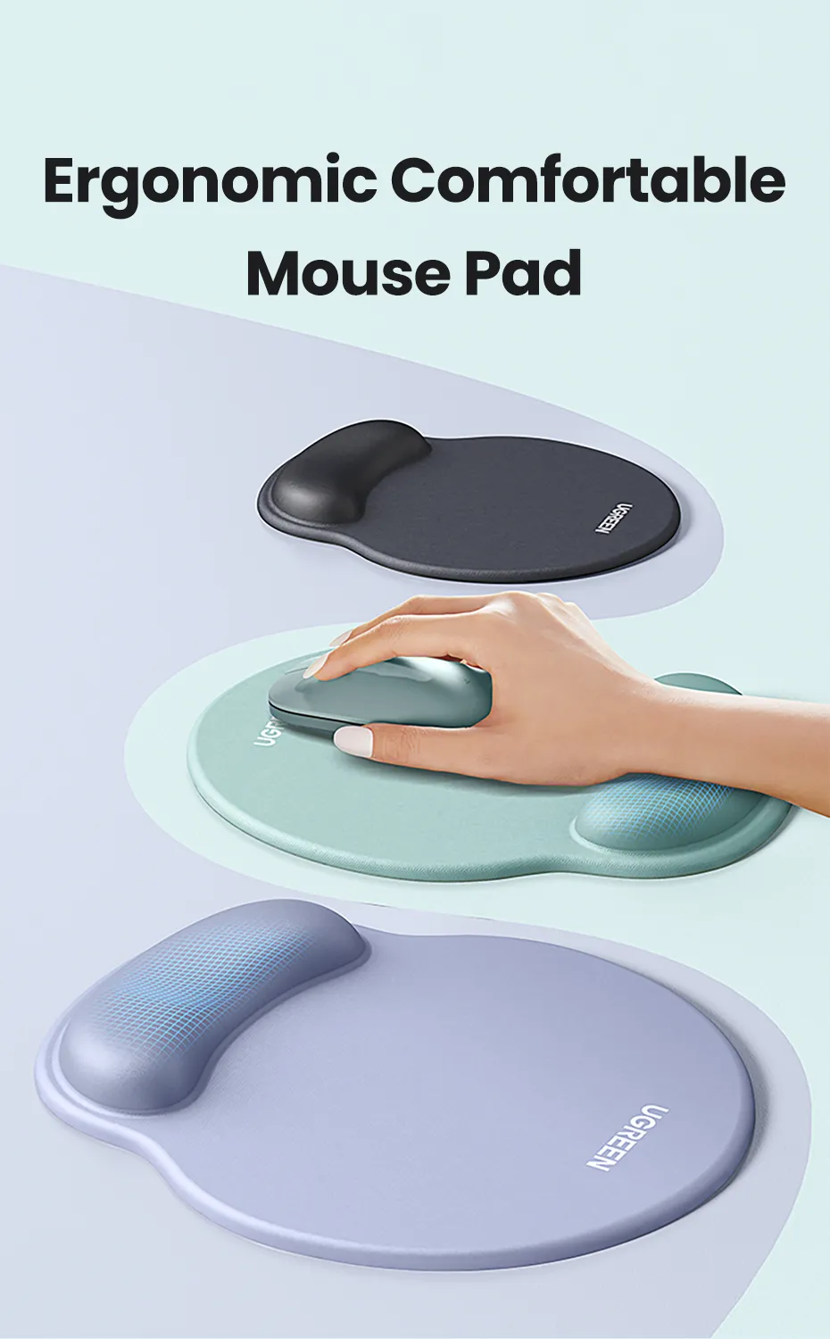 Jual UGREEN Ergonomic Mouse Pad Bantalan With Wrist Rest Pad Anti Slip ...