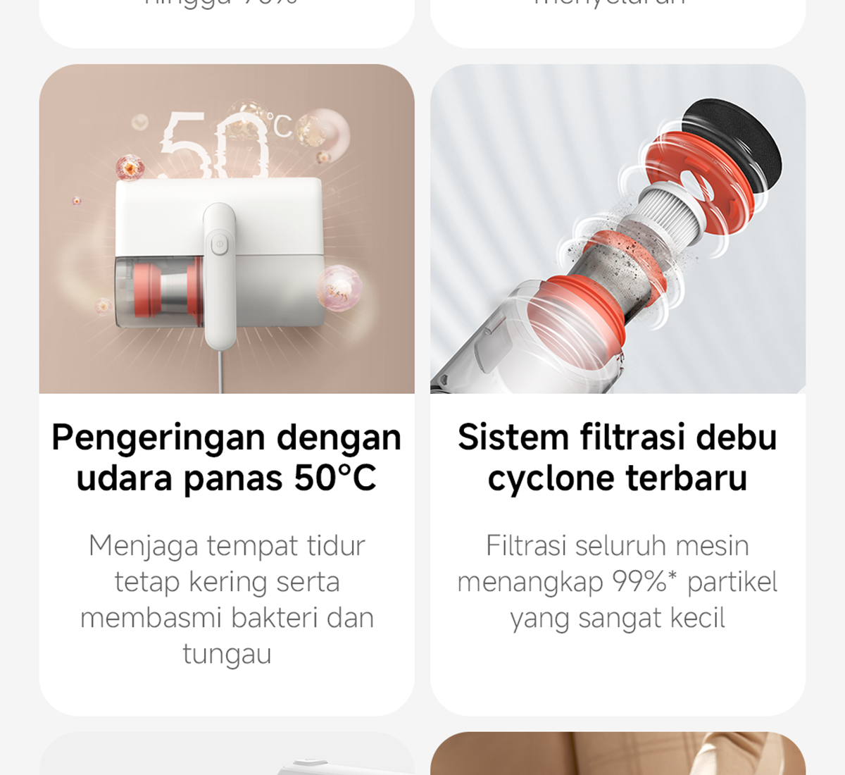 Jual Xiaomi Dust Mite Vacuum Cleaner | Daya Isap Cyclone 12.000 Pa ...