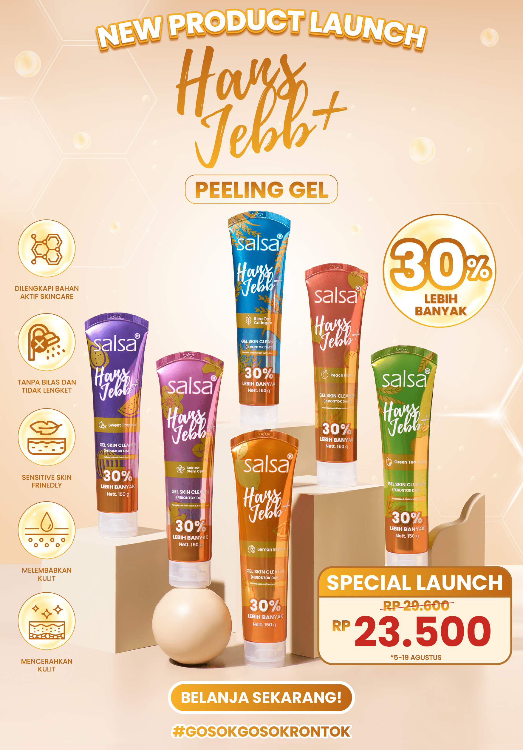 Jual [NEW! Upgrade] SALSA Hans Jebb+ Peeling Gel - Isi Lebih Banyak 30% ...