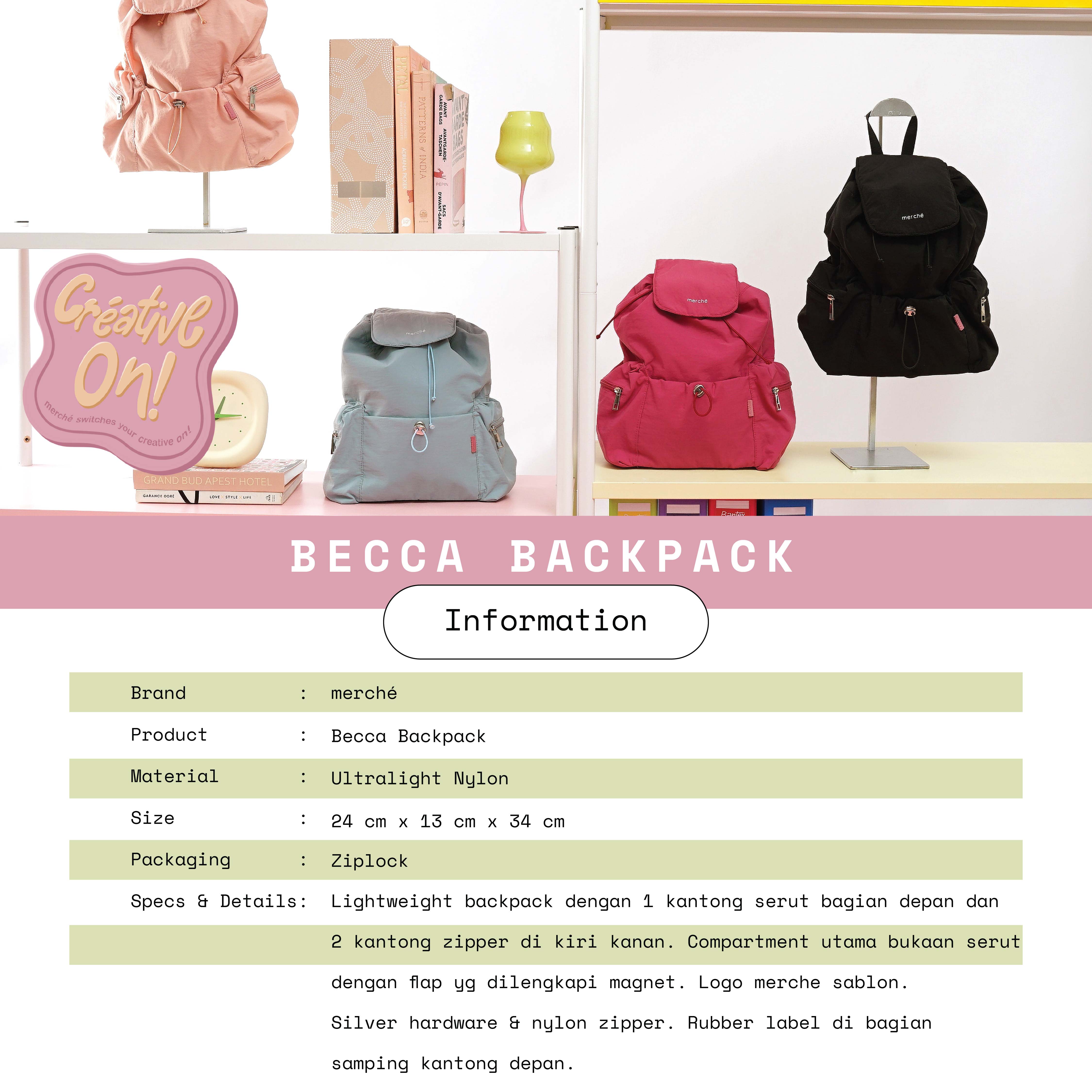 Jual Merche Tas Wanita Backpack Becca | Shopee Indonesia