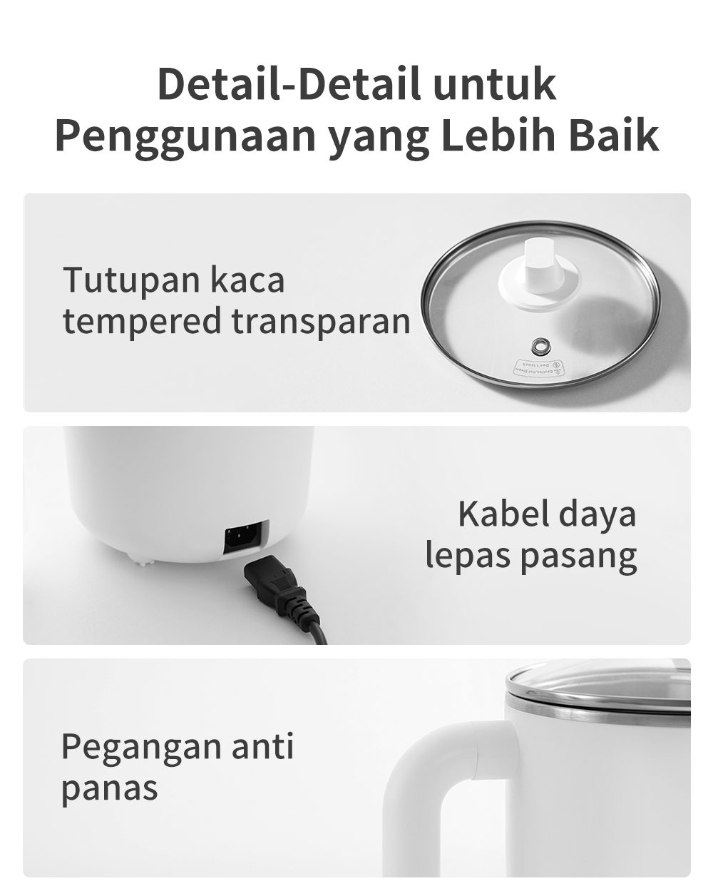 Jual Simplus Panci Listrik 1.7L Stainless Steel 304 2 Mode Hotpot Mengukus Merebus Masak Bubur ...