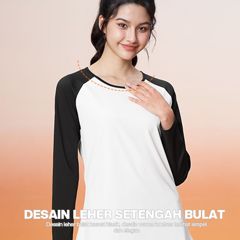 Jual WiZi Kaos Wanita Lengan Panjang Atasan Olahraga Wanita Baju Senam Wanita Aerobic (LP01 ...