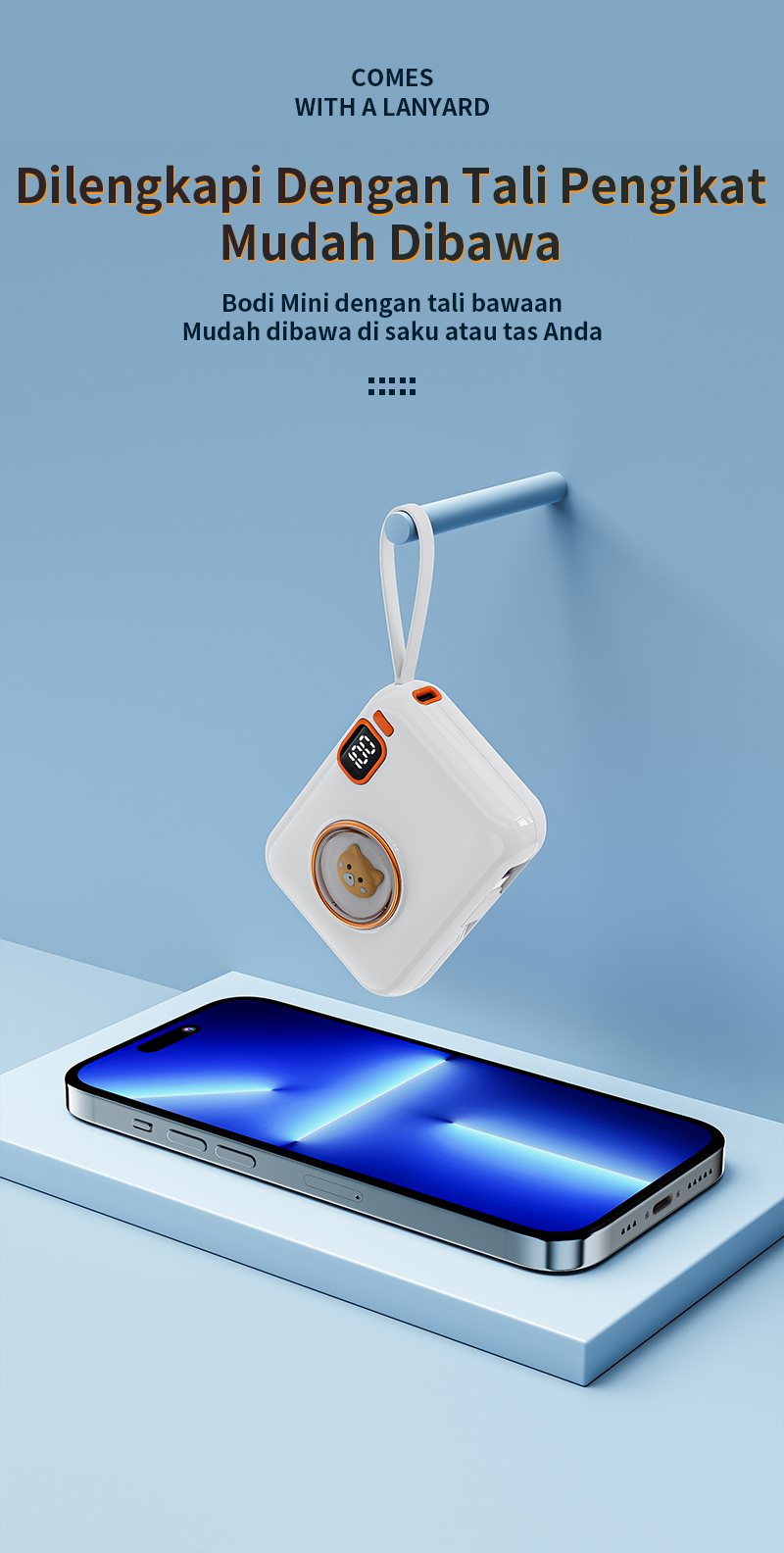 Jual BASIKE Powerbank Mini Original Panda Lucu with Kabel USB Type C ...