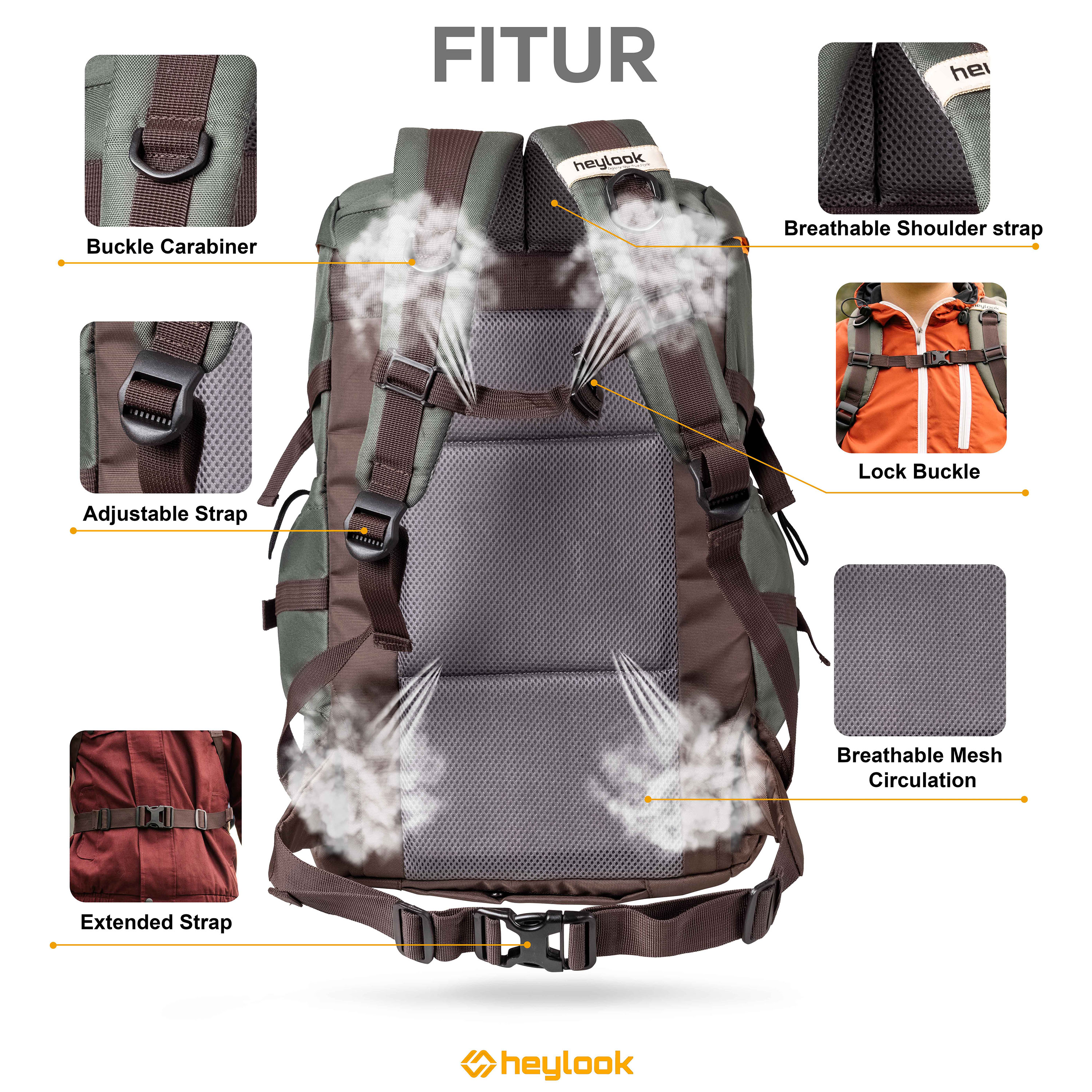 Jual HEYLOOK Official - Tas Ransel Gunung HAMERU Backpack Carrier ...