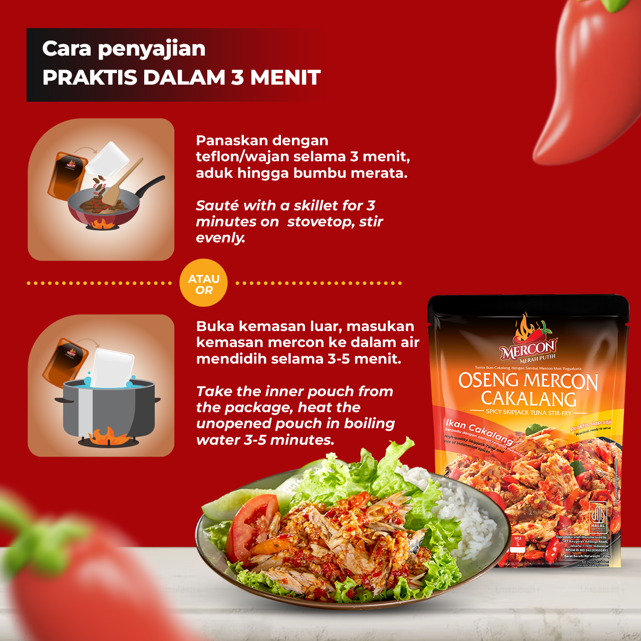 Jual Mercon Merah Putih - Satuan || Oseng Mercon Cakalang | Shopee ...