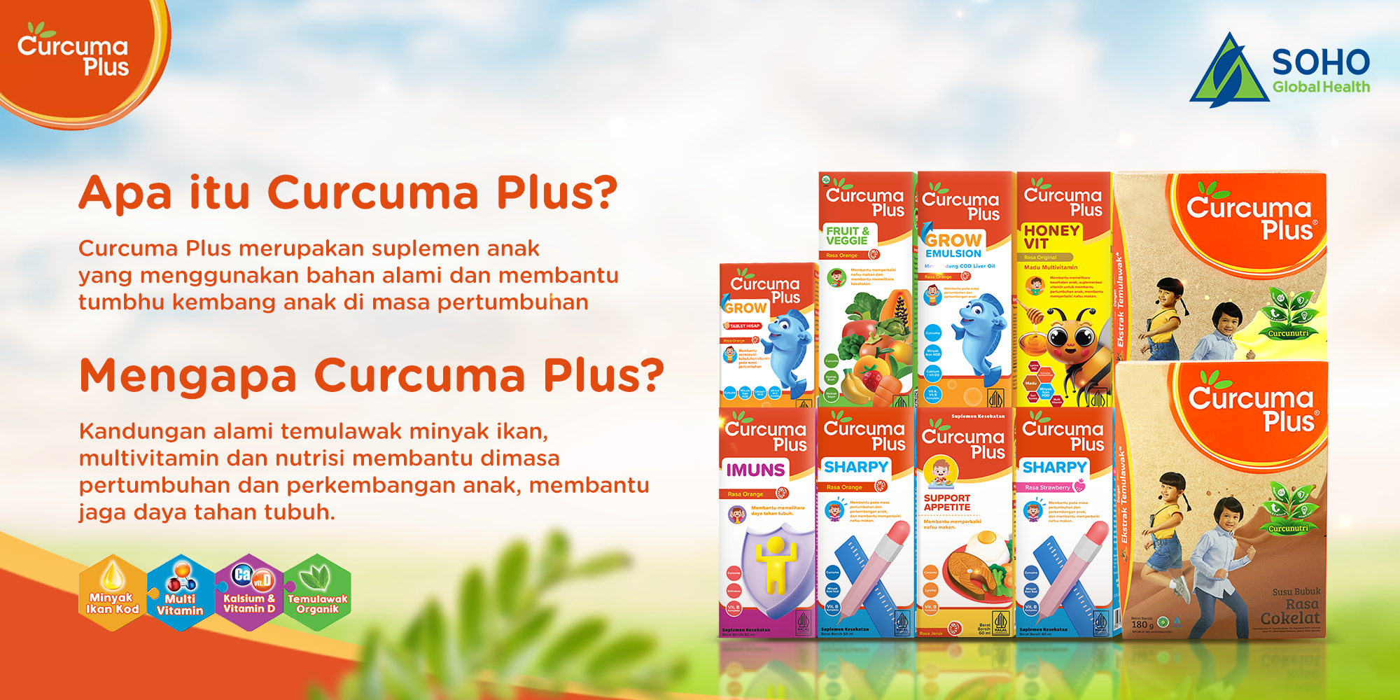 Jual Curcuma Plus Grow Tablet Hisap Multivitamin Rasa Jeruk @20 Tablet ...