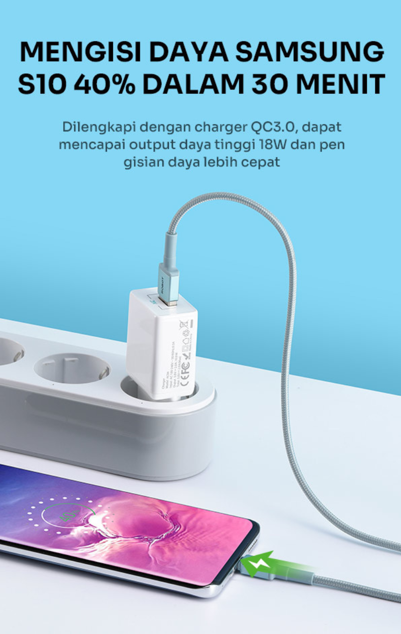 Jual ROBOT Kabel Data Fast Charging Type C Micro USB Lighting Kabel ...