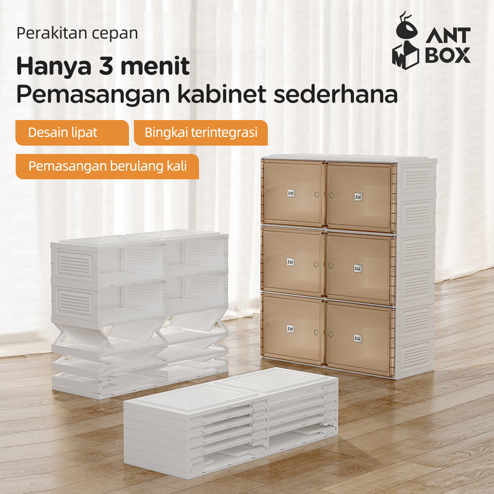 Jual ANTBOX Lemari Kabinet Helm Transparan 4 6 8 10 Storage Penyimpanan Multifungsi Lemari Lipat ...