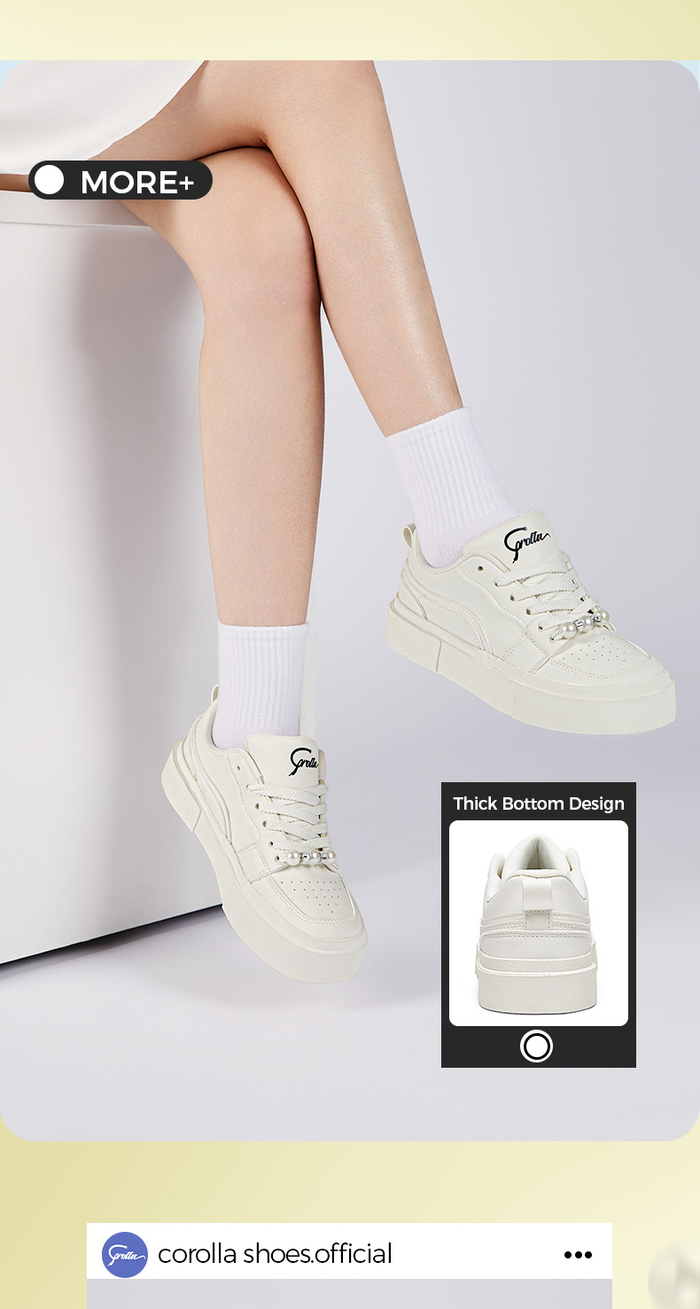 Jual COROLLA Sepatu wanita putih mutiara sintetis sepatu casual ...