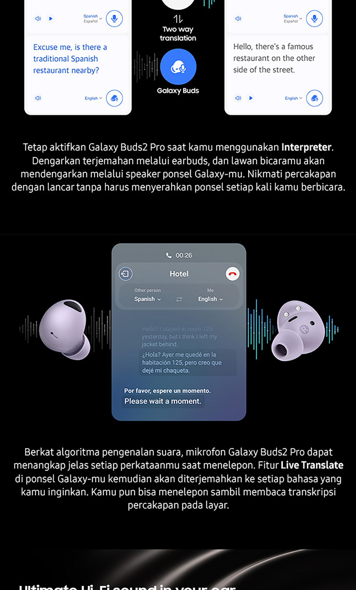 Jual Samsung Galaxy Buds2 Pro - White, Galaxy AI, Handphone AI, Buds AI ...