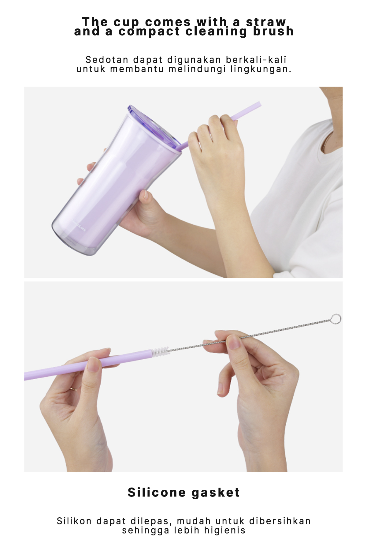 Jual LocknLock Botol Minum Daily Essential Cold Cup with Straw 770ml ...