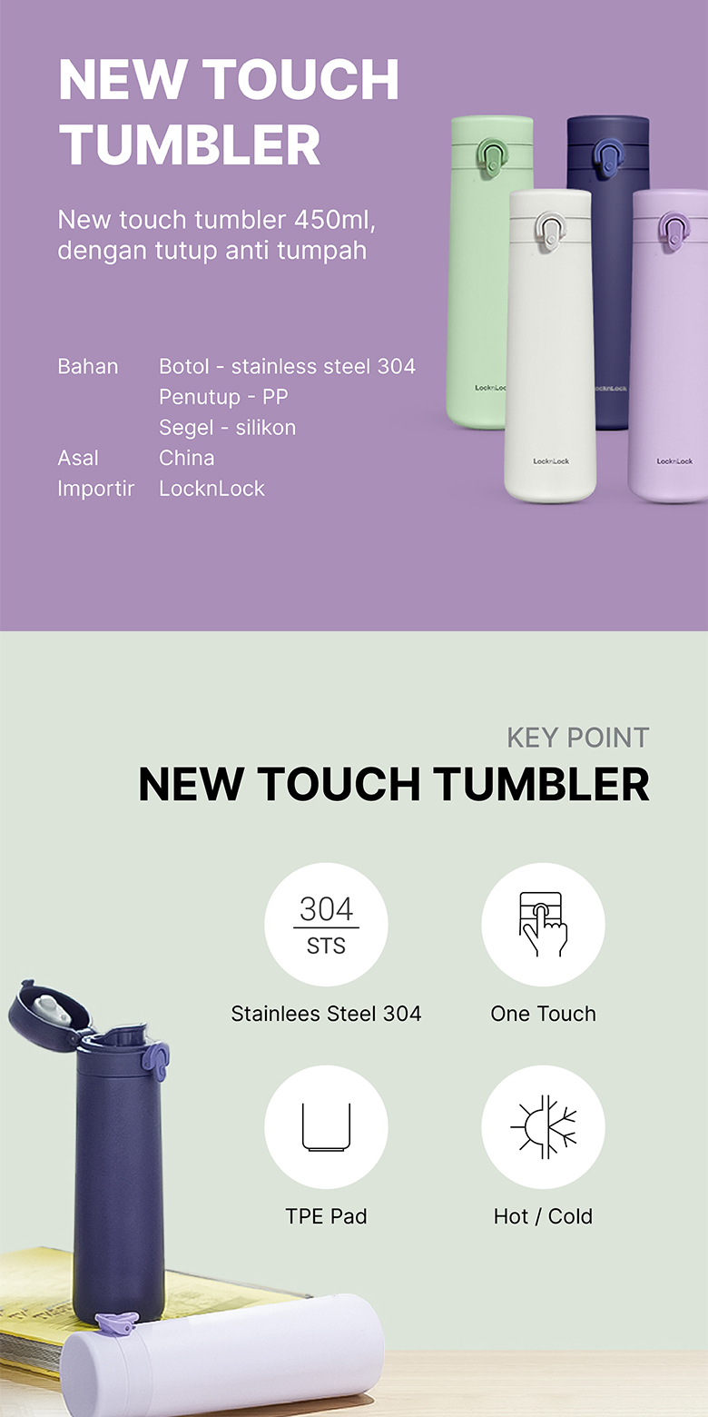 Jual LocknLock New Touch Tumbler 450ml | Shopee Indonesia